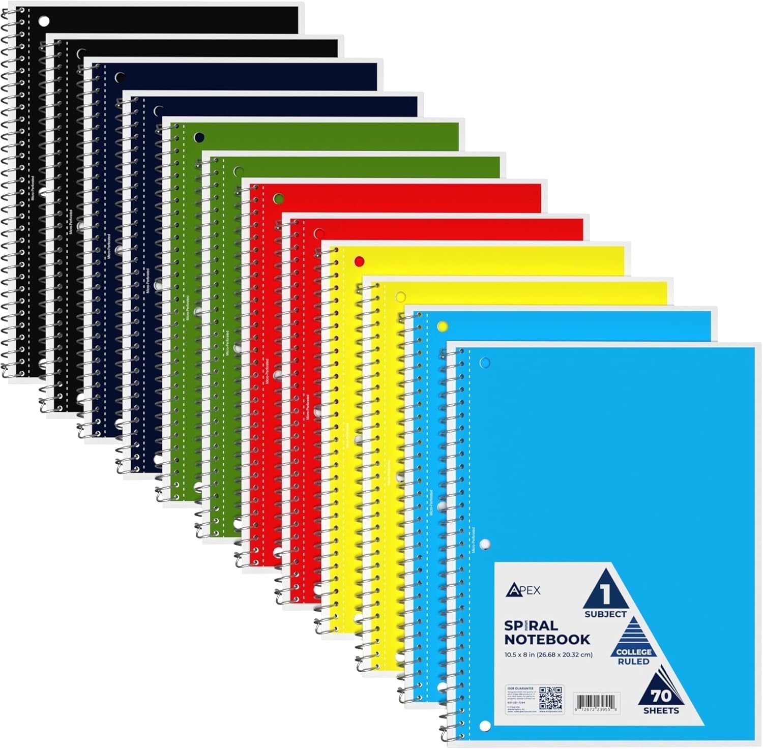 VEEBOOST 70-Sheet College-Ruled Spiral Notebook with Perforated Sheets ...