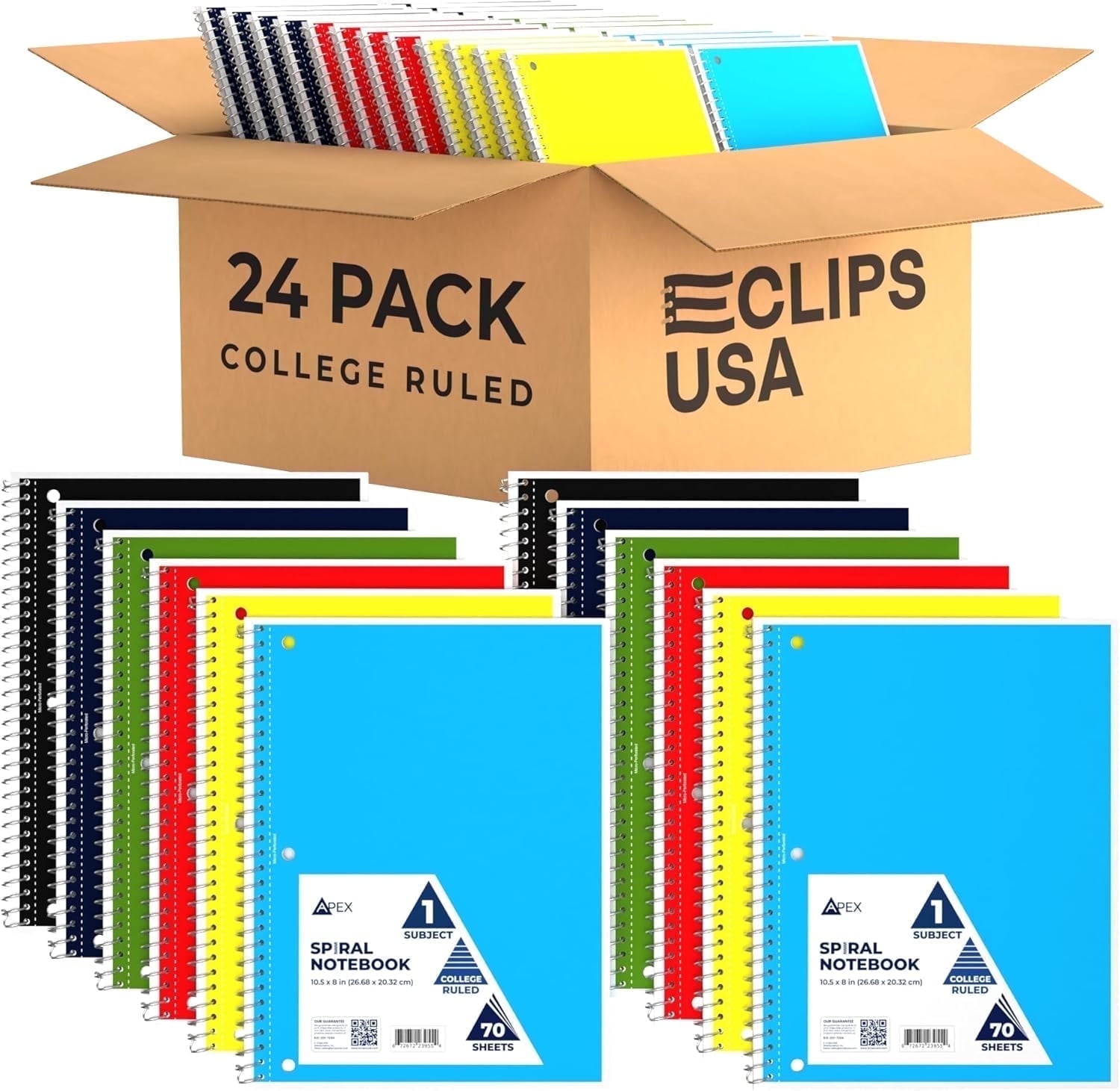 VEEBOOST 70-Sheet College-Ruled Spiral Notebook with Perforated Sheets ...
