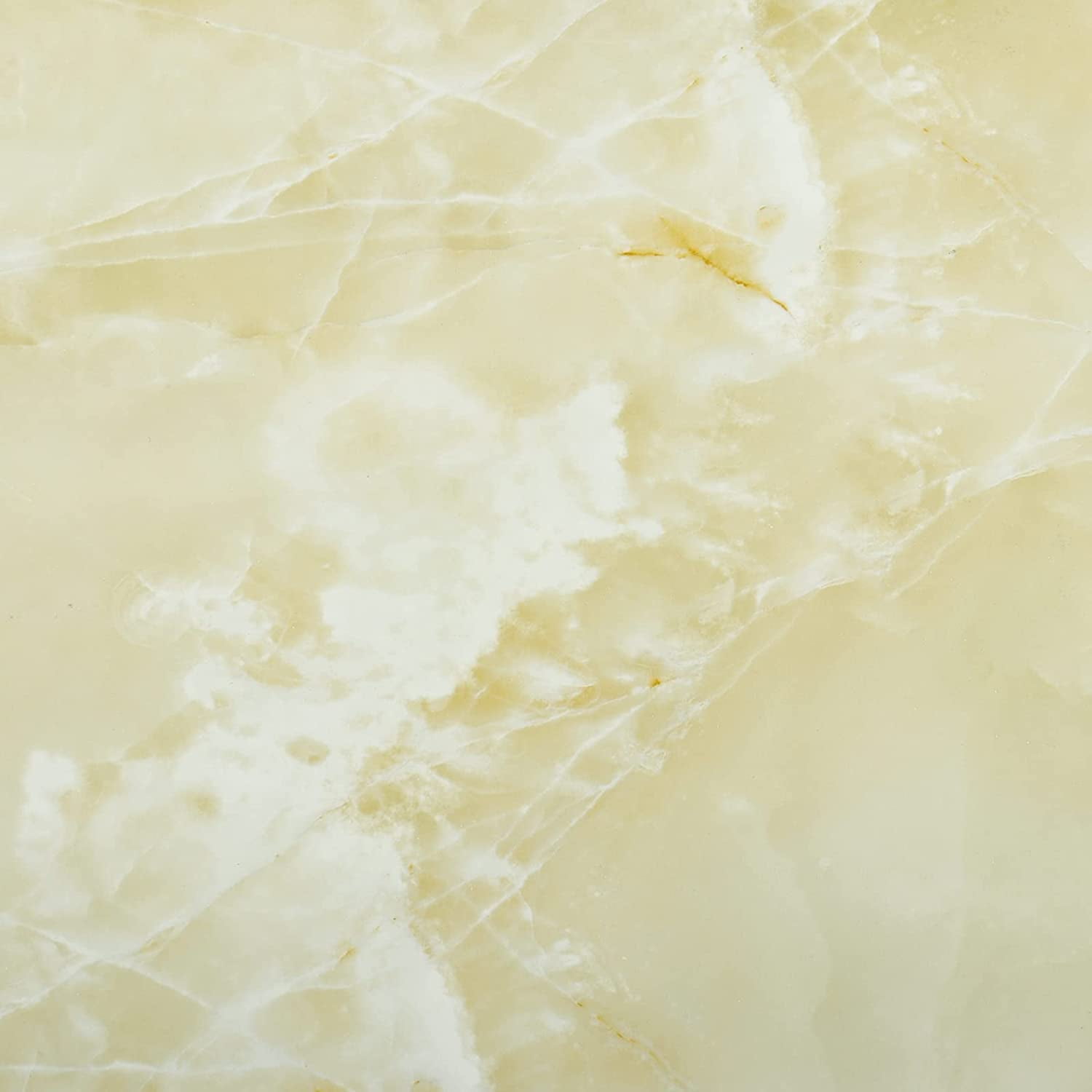 VEELIKE 12"x12" Self Adhesive Waterproof Tile Yellow Marble Vinyl ...