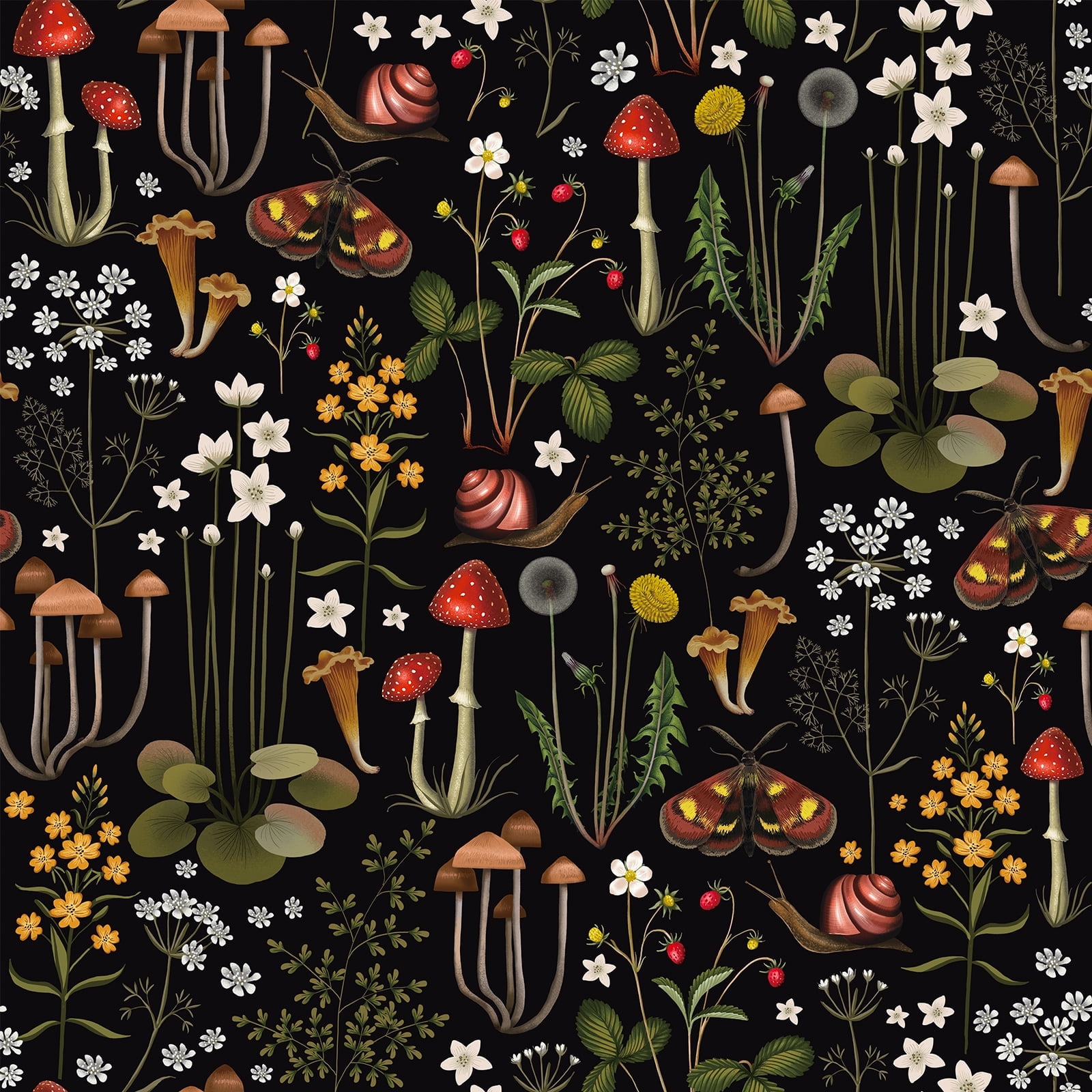 VEELIKE 17.7''x118'' Black Fairy Forest Wallpaper Stick and Peel ...