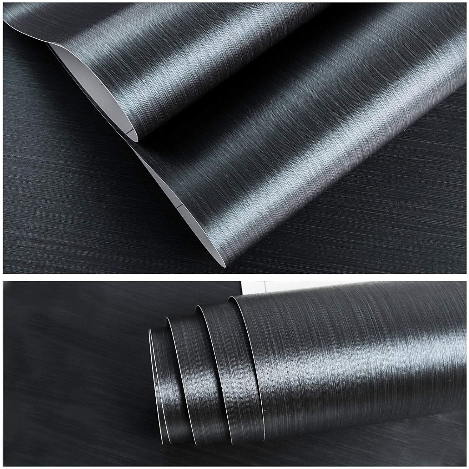 VEELIKE Blue Brushed Stainless Steel Contact Paper 15.74"x118.11" Rust ...