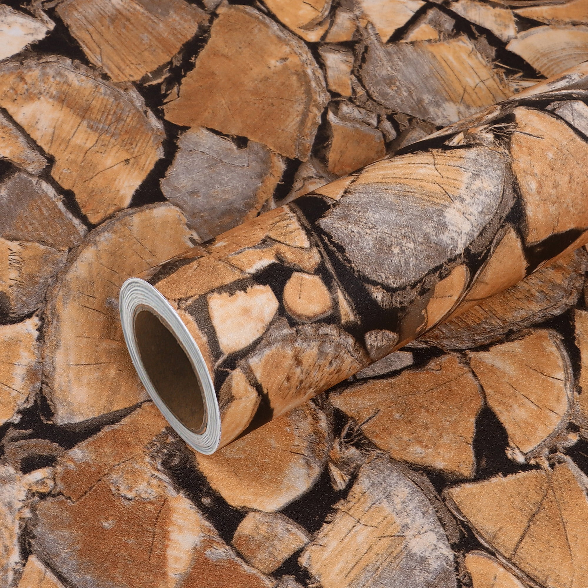 VEELIKE Chopped Firewood Contact Paper Wood Wallpaper Peel and Stick ...