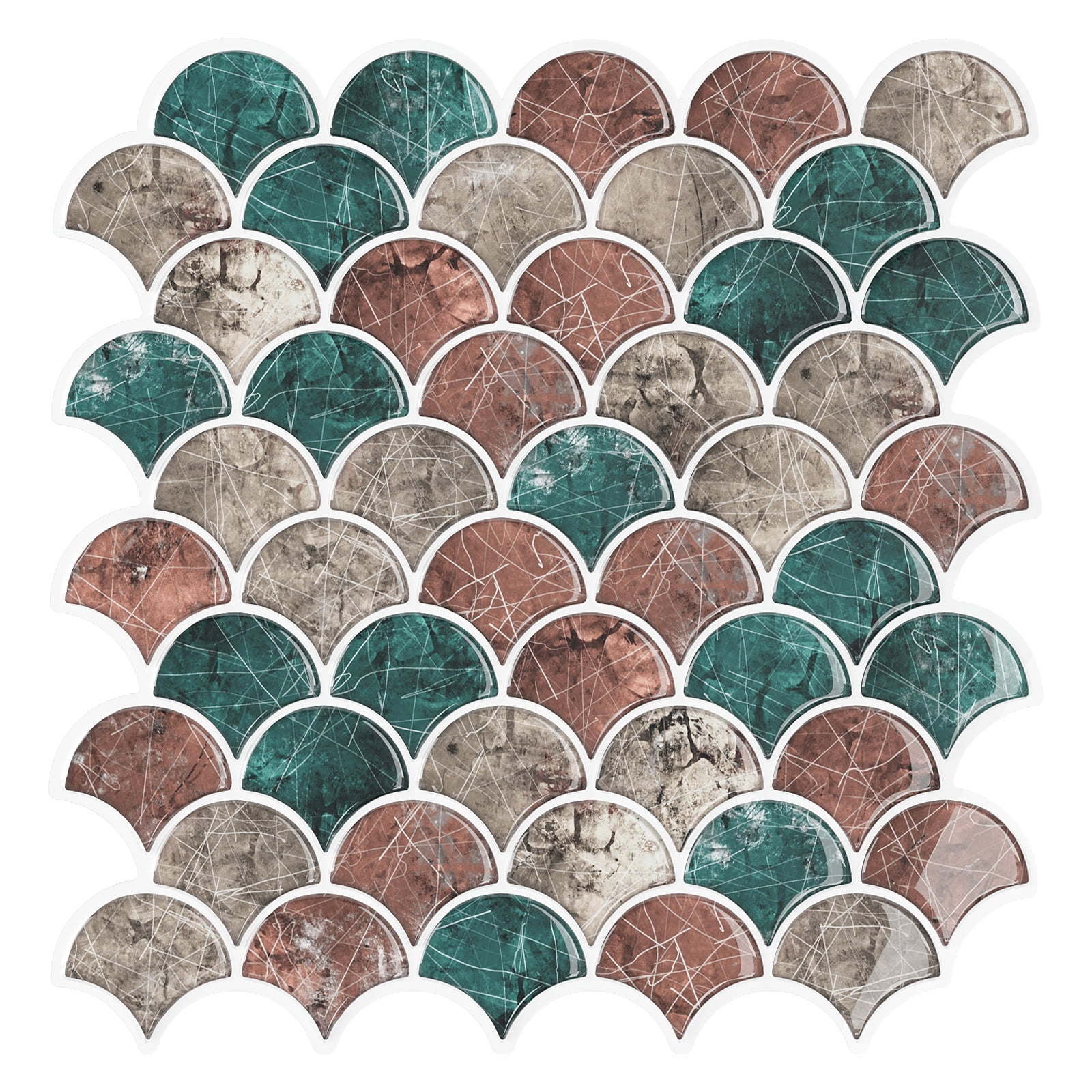 VEELIKE Distressed Fish Scale Peel and Stick Backsplash for Kitchen ...