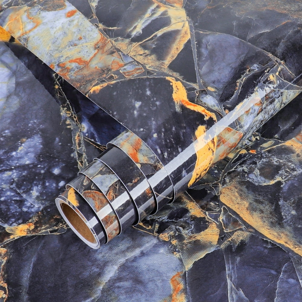 VEELIKE Navy Blue Marble Contact Paper 15.7''x236'' Self-Adhesive ...
