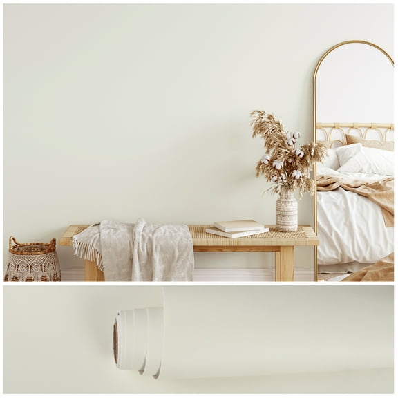 55cm Wide Matte white Waterproof Self-Adhesive Vinyl Wallpaper - Peel ...