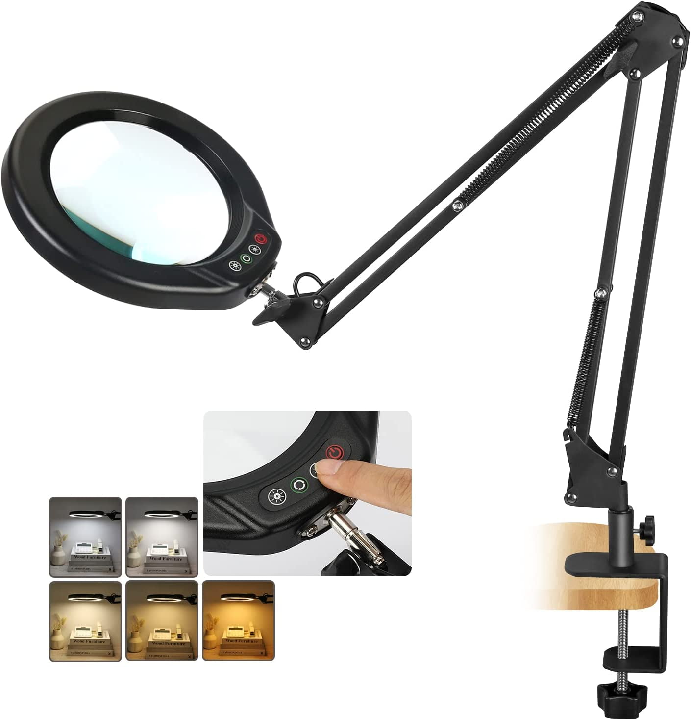 VEEMAGNI 5 Inch Large Magnifying Glass with Light and Stand, 5 Color ... VEEMAGNI 5 Inch Large Magnifying Glass with Light and Stand, 5 Color ...