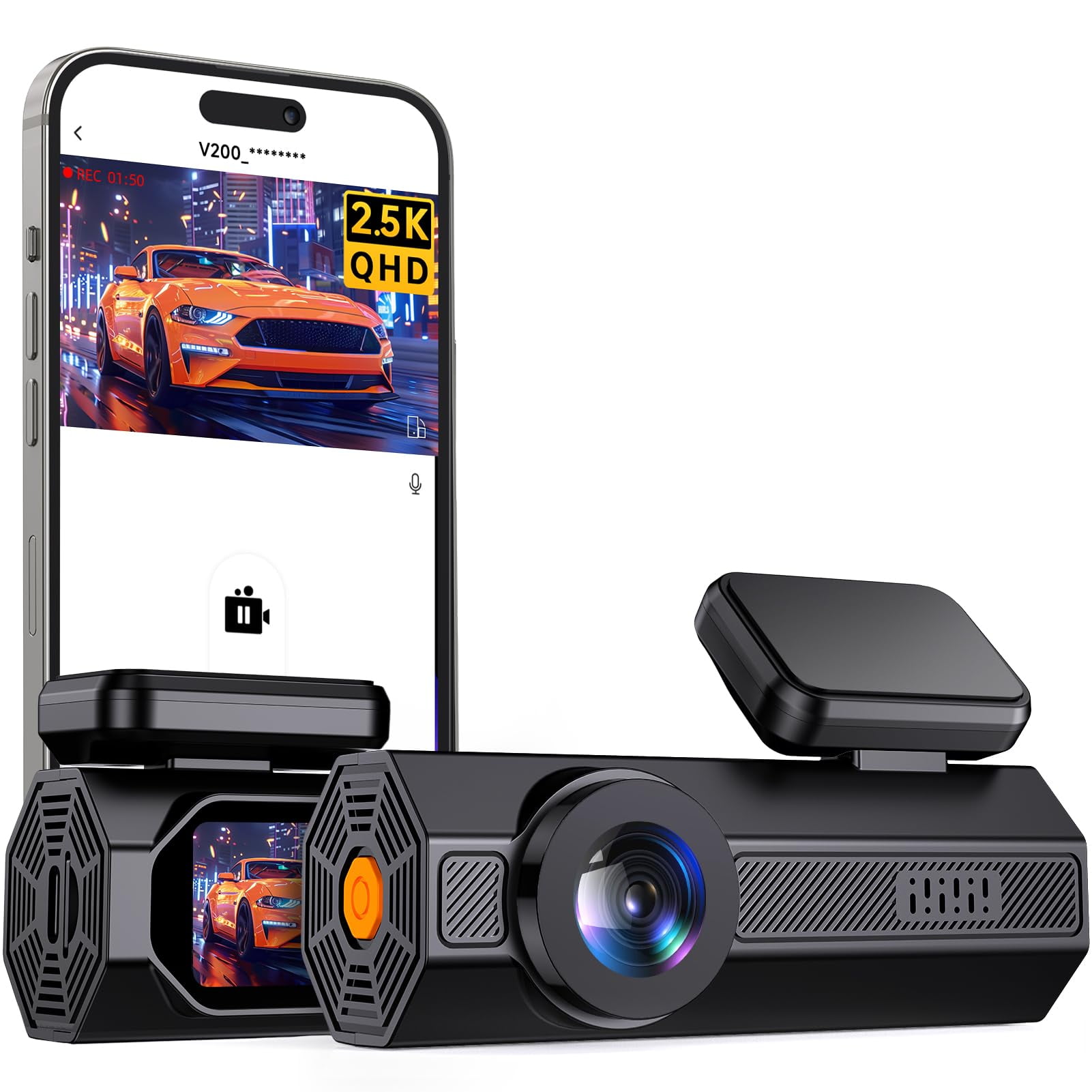 VEEMENT Dash Cam Front 2.5K: Mini Dash Cam for Cars, 1440P Car Camera ...