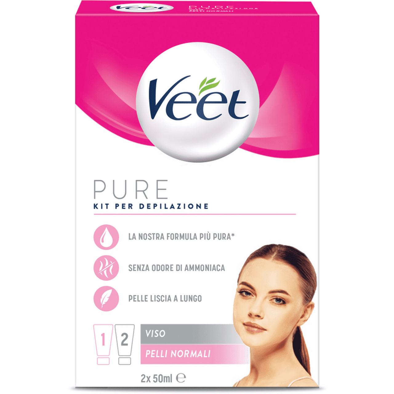 VEET PURE Facial Hair Removal Kit Normal Skin Cream 100 ML - Walmart.com