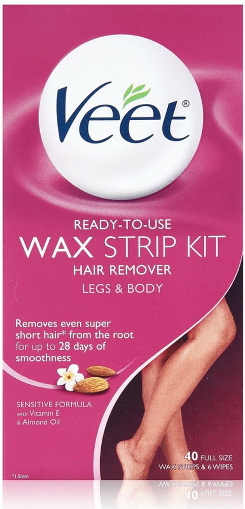 VEET Ready To Use Wax Strips Legs & Body 40 ea (Pack of 3) - Walmart.com