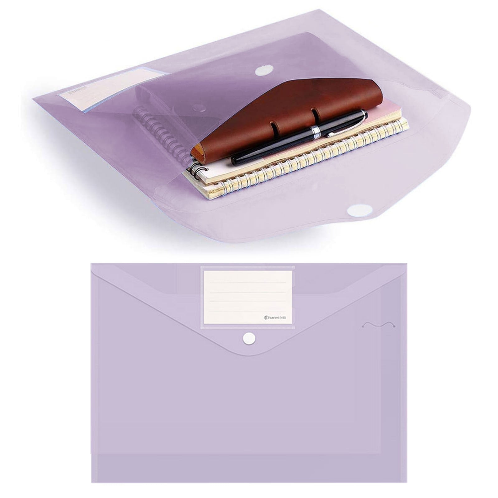 VEFSU 10Pcs Letter Size Plastic File Folder with Label Pocket,Envelopes ...