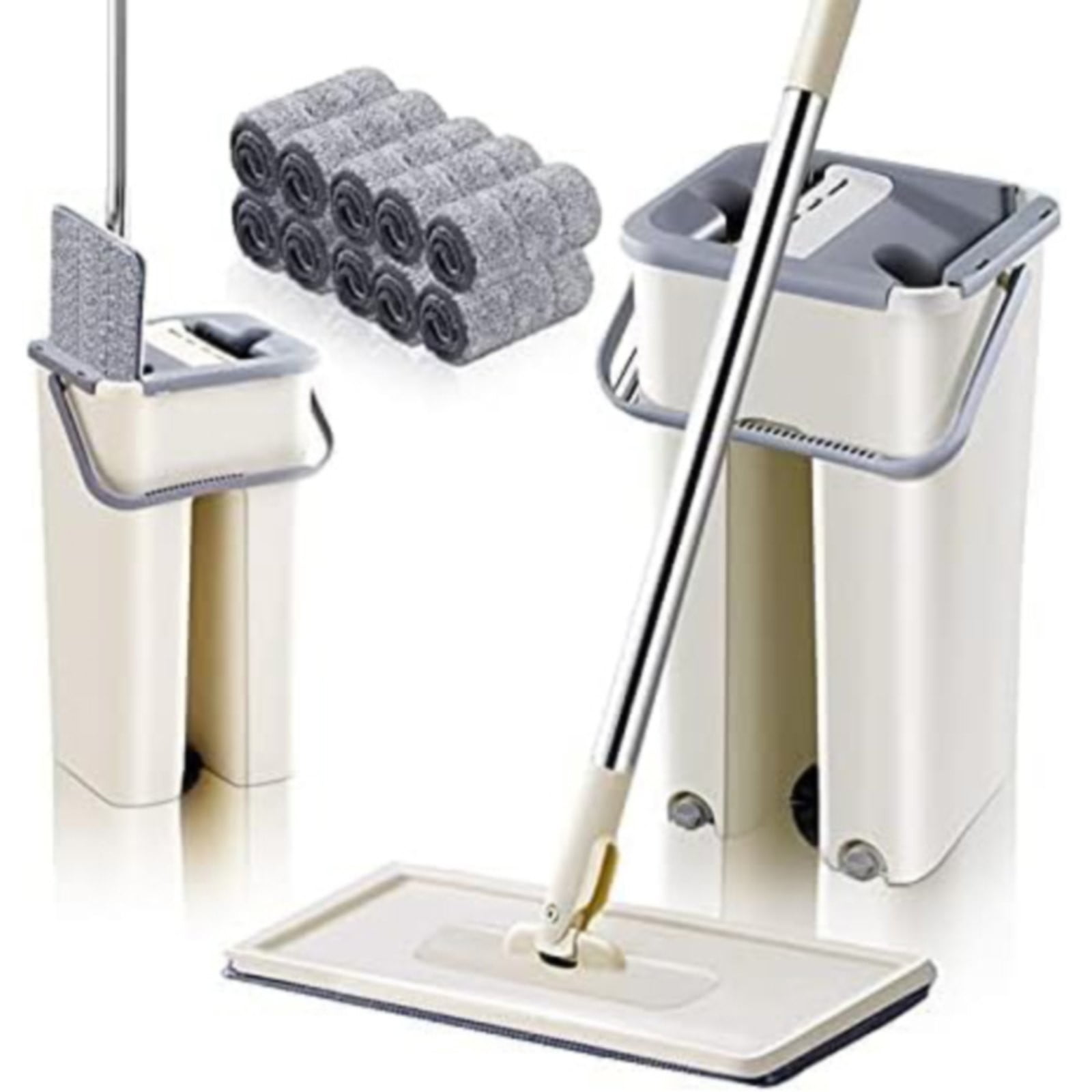 VEFSU 360° Swivel Mop and Bucket Set – Includes 10 Replaceable ...