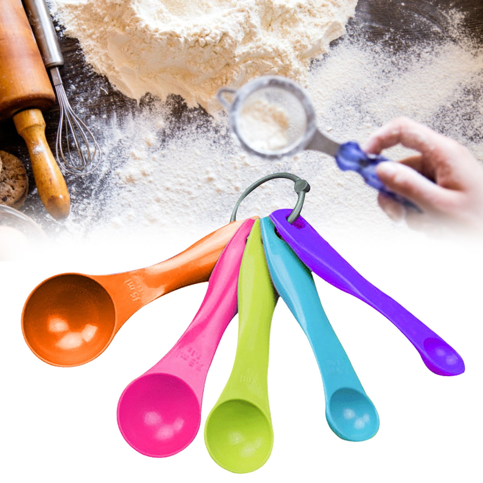 VEFSU 5 Pieces Plastic Measuring Spoons Set,Plastic Tablespoon ...
