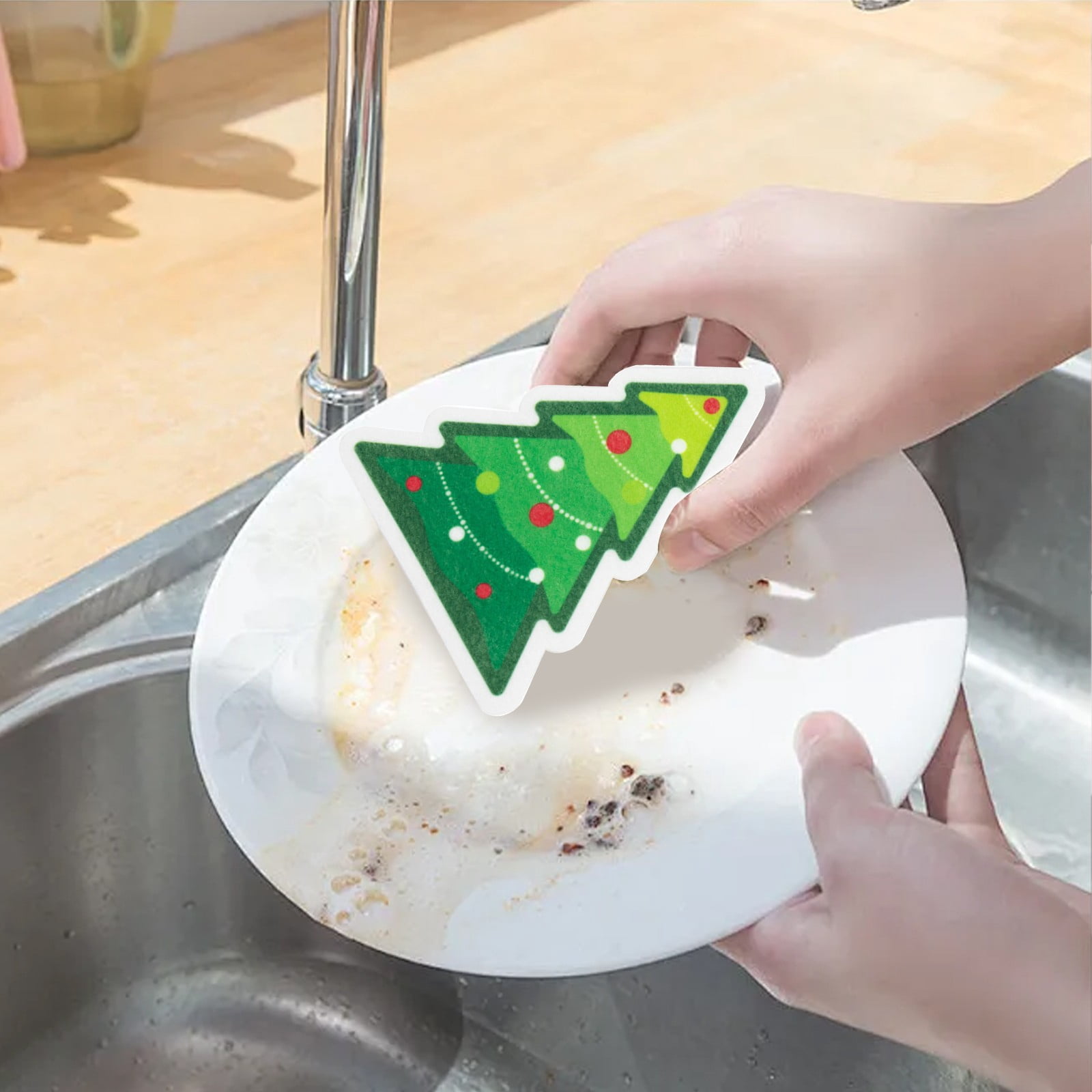 VEFSU Christmas Sponges Cartoon Christmas Kitchen Sponges Dish Sponge ...