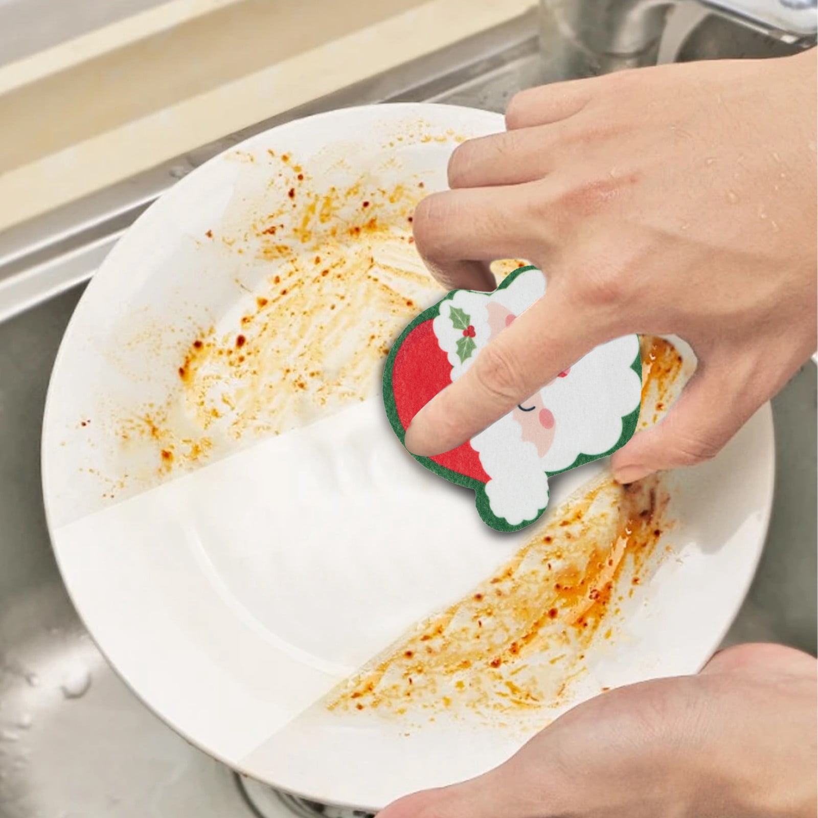 VEFSU Christmas Sponges Cartoon Christmas Kitchen Sponges Dish Sponge ...