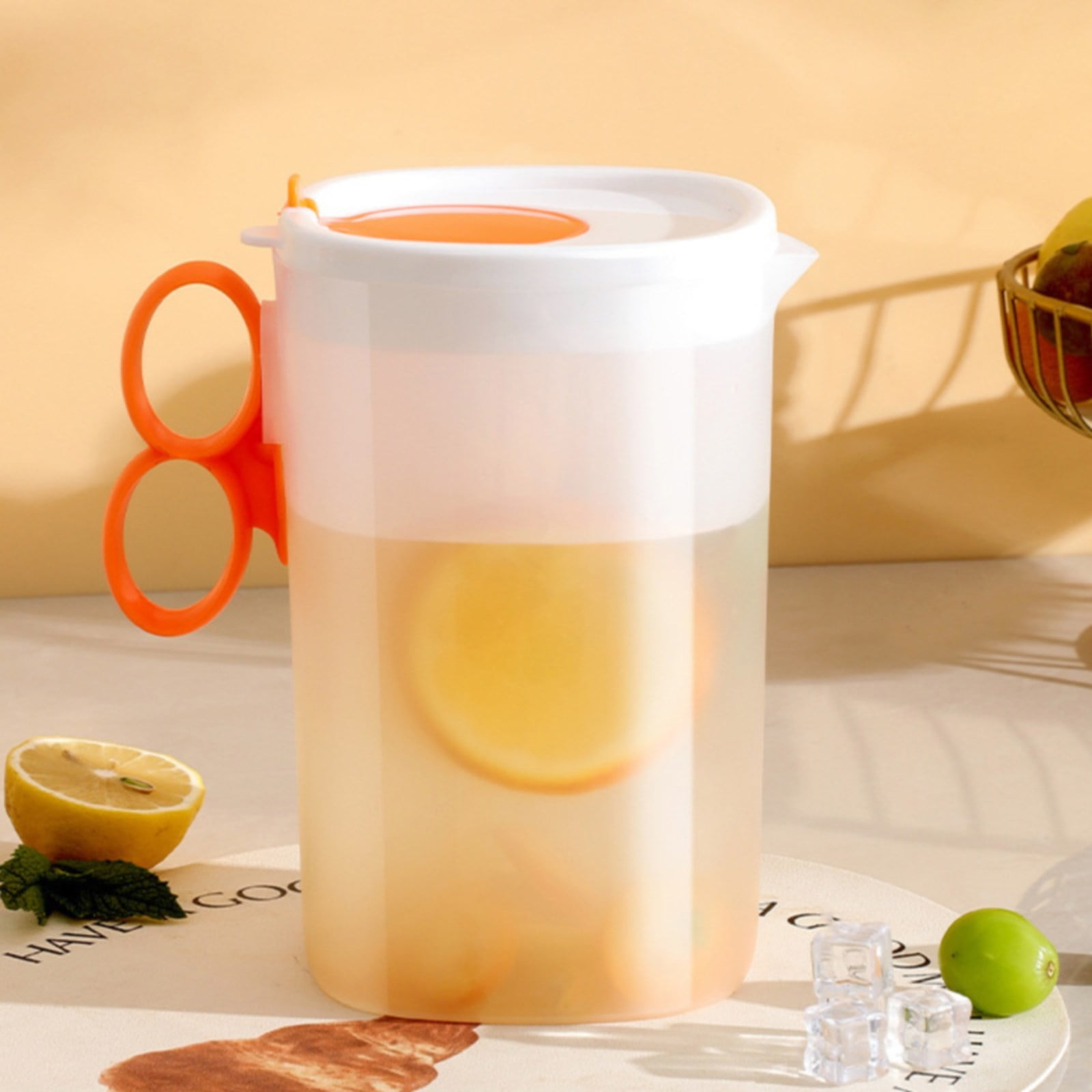 VEFSU Clear Plastic Water Pitcher – Slim Design with Flip-Top Lid ...