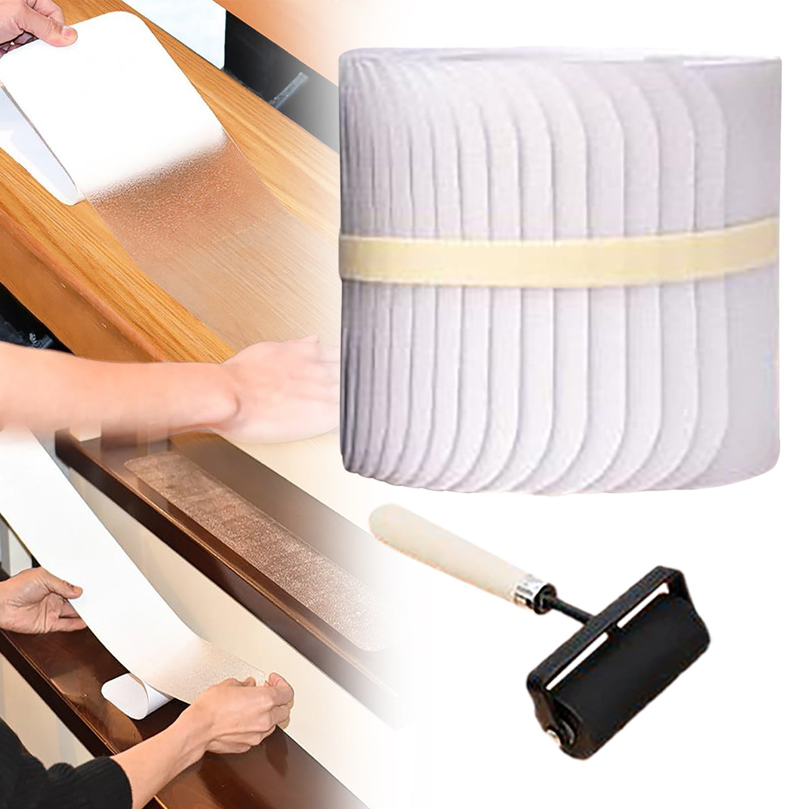 VEFSU Clearance! Clear Stair Treads Non-Slip, 15Pcs a Roll Pre-Cut ...