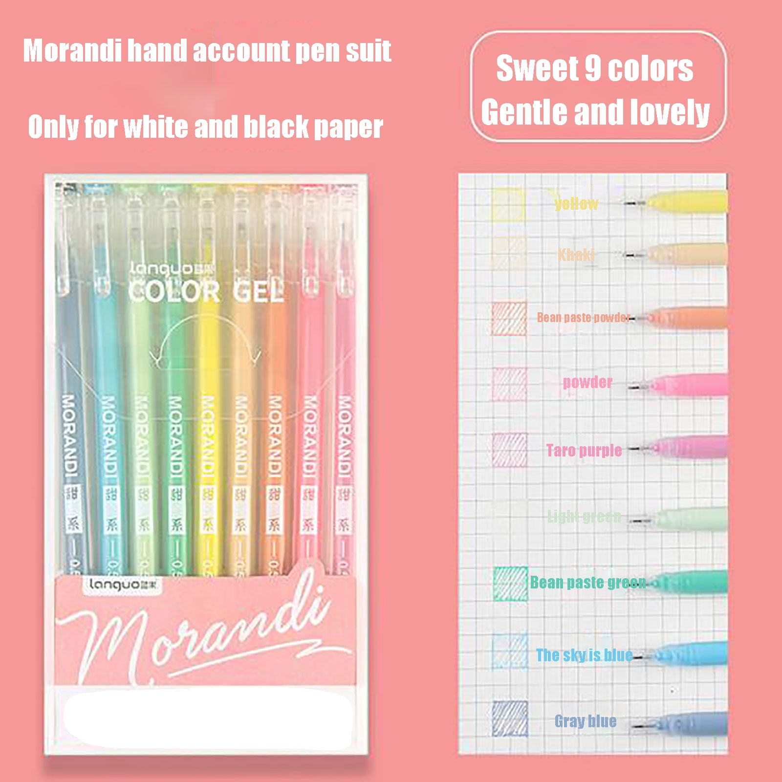 VEFSU Colored Pens, 9 Multi-color Color Stationery Pens Sets, Colorful ...