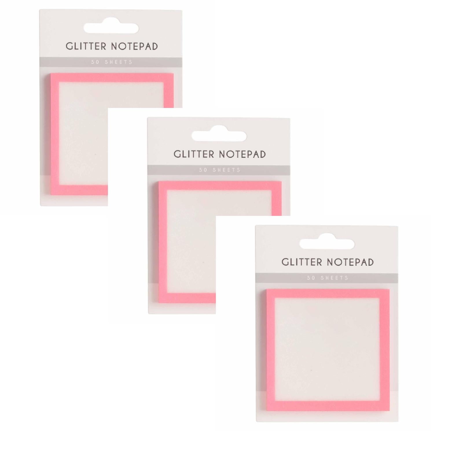 VEFSU Glitter Sticky Notes Clear Notes 3 Pack 3x3 Inch Square Sticky ...