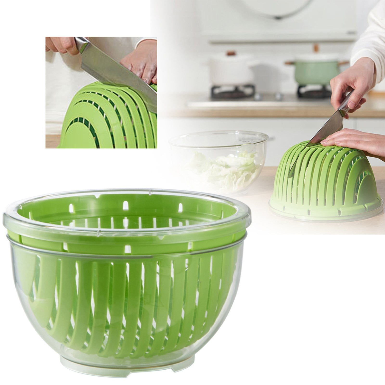 VEFSU Multi-Functional Salad Cutter & Chopper Bowl – Food-Grade ...