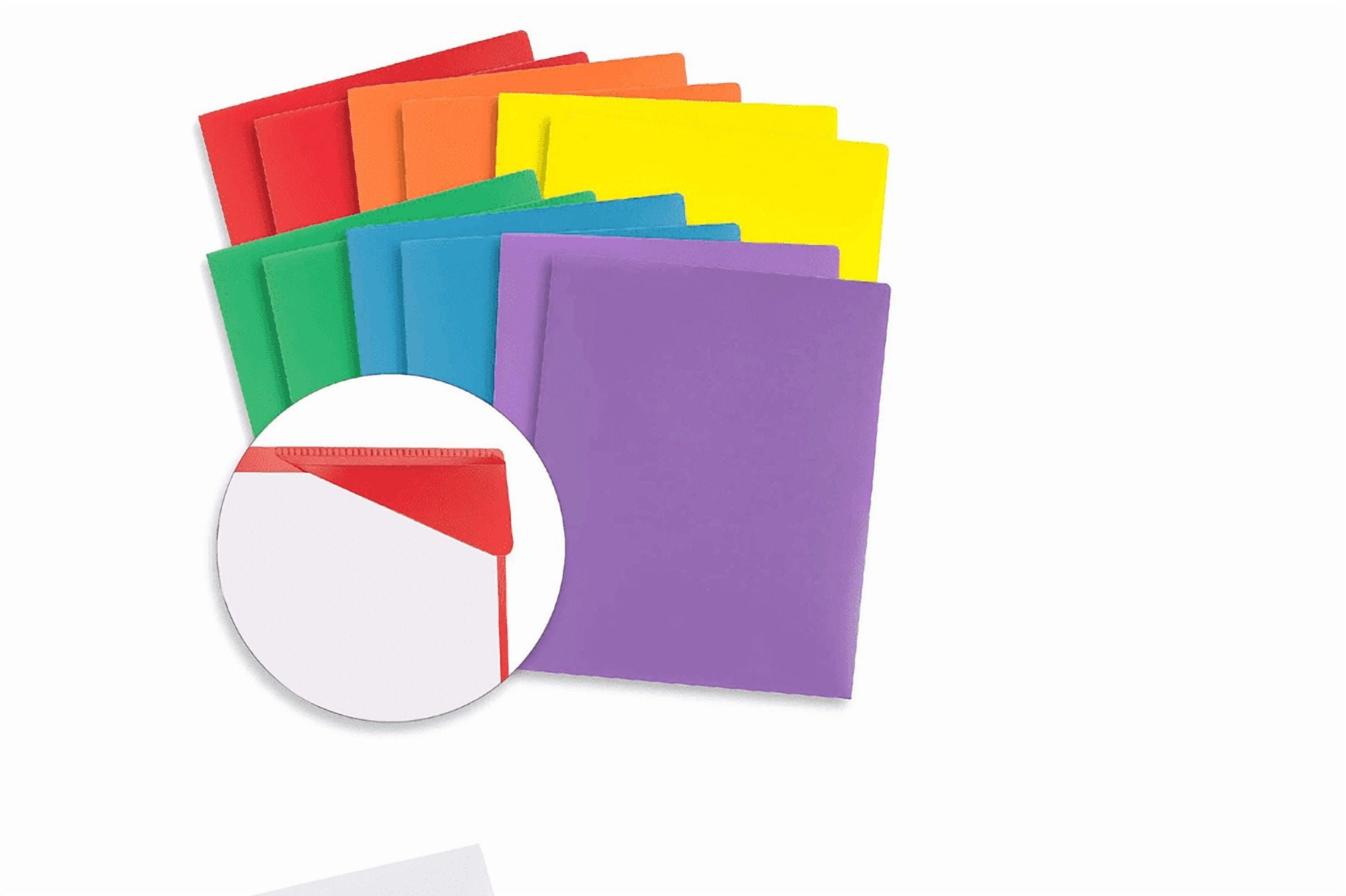 VEFSU Plastic Folders with Pockets and Prongs, Heavy Duty Folders with ...