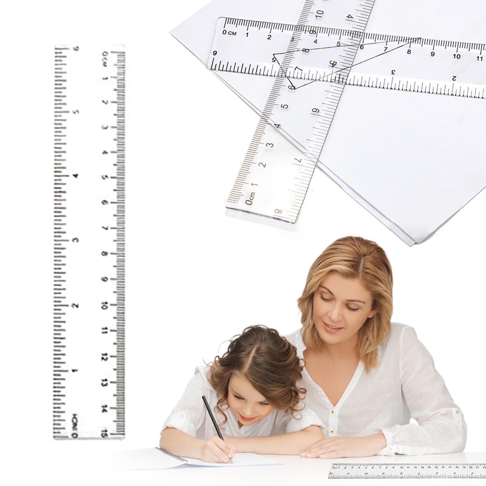 VEFSU Plastic Rulers, Clear Straight Ruler, Centimeter and Inch Scale ...