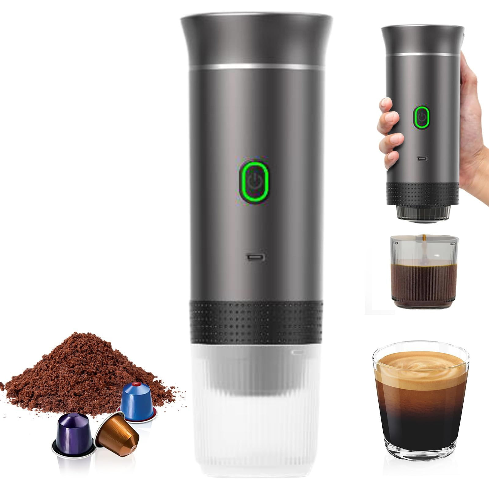 VEFSU Portable Electric Espresso Machine,Camping Coffee Makers with 2-3 ...