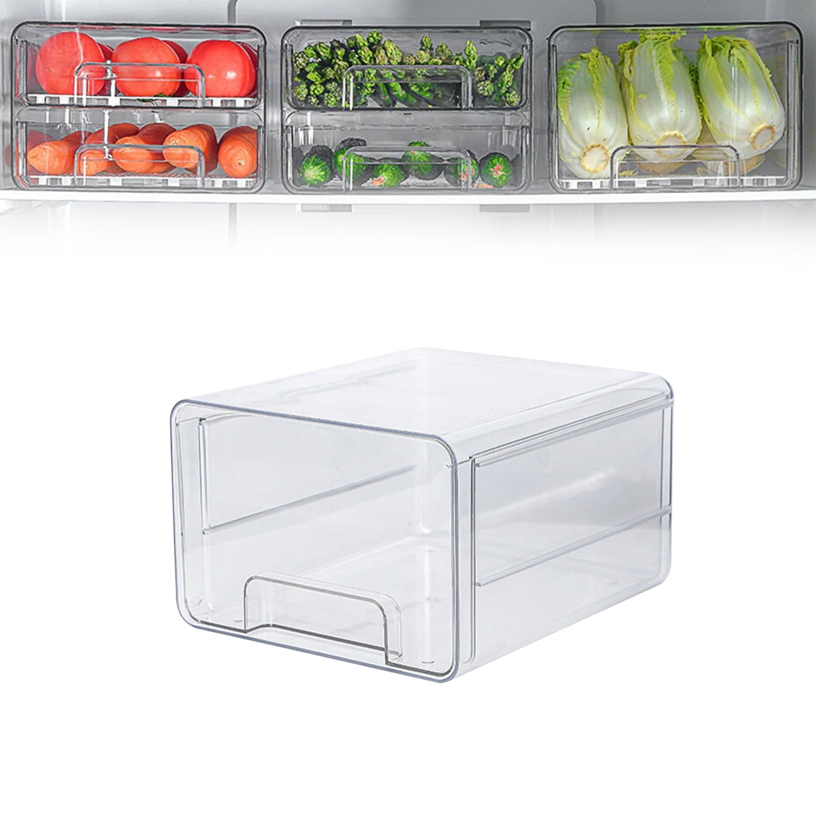 VEFSU Refrigerator Organizer Fridge Drawer Clear Pull-out Drawer ...