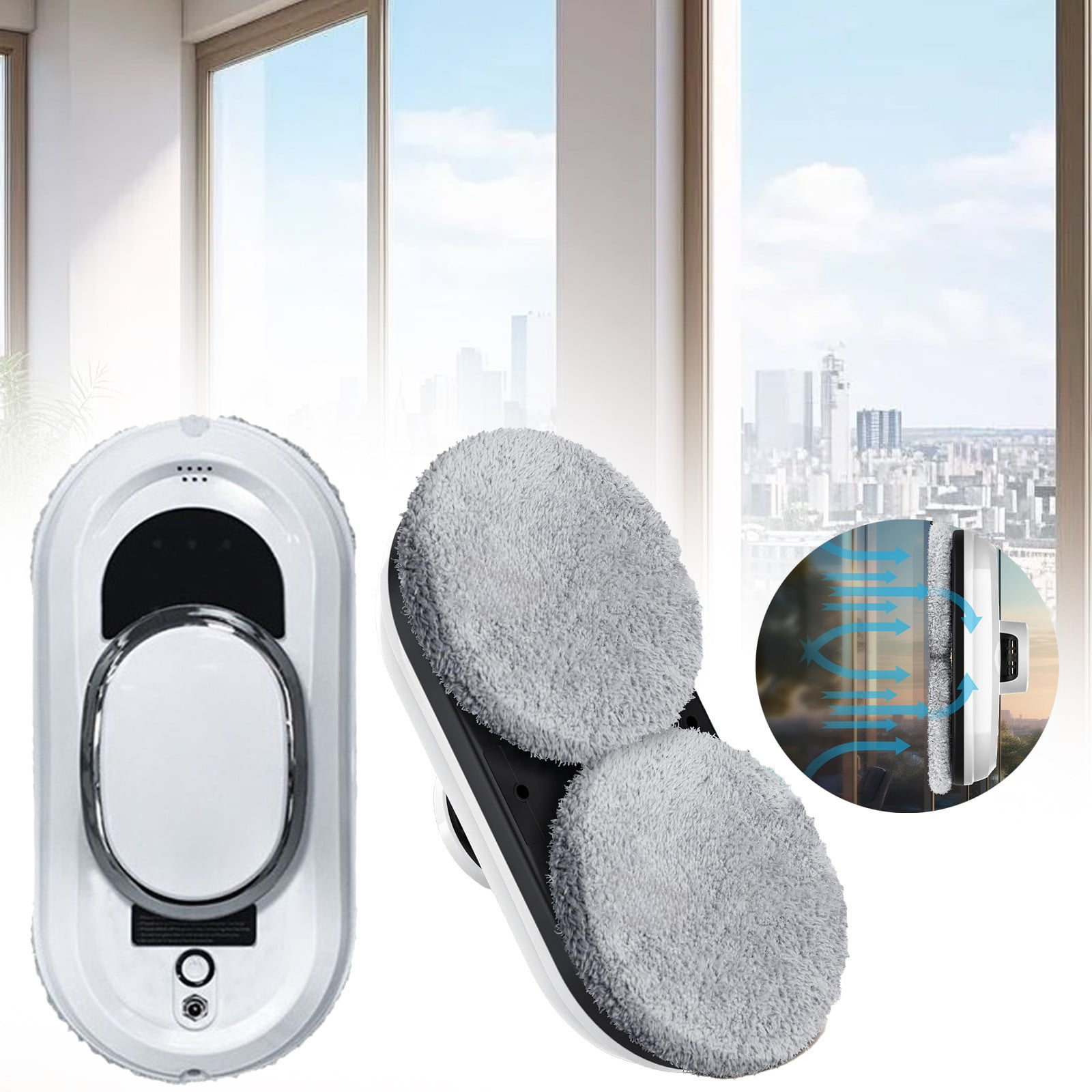 VEFSU Robot Window Cleaner Inside/Outside, 5600Pa Automatic Window ...