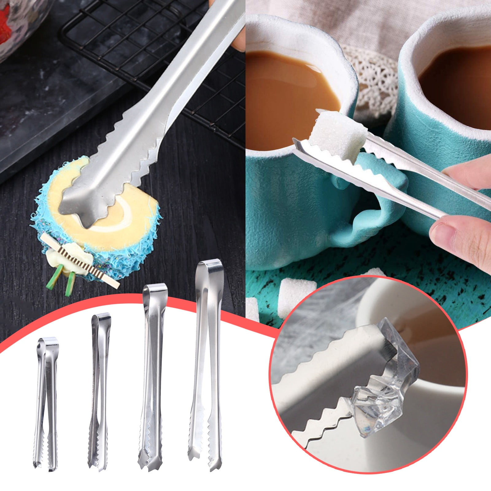VEFSU Stainless Steel Bar and Buffet Tongs – Perfect for Weddings, Ice ...