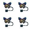 VEFSU Trendy Butterfly Straw Toppers, Reusable Black Straw Covers ...