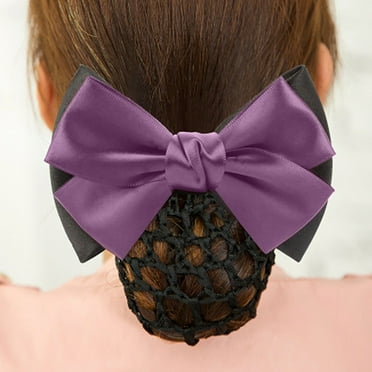 D-GROEE Big Bowknot Net Barrette Hair Clip Bun Cover Hairnet Hairnet ...