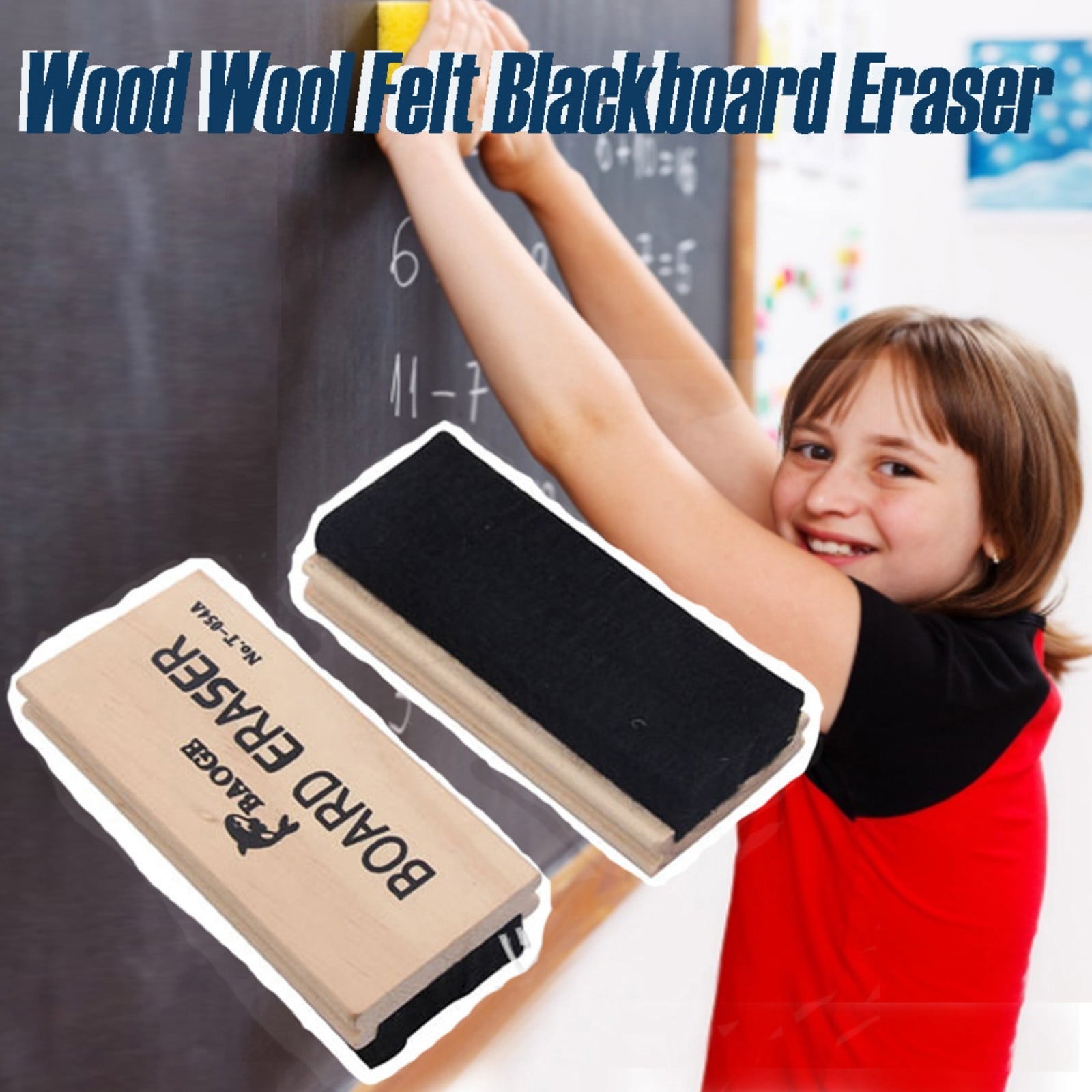 VEFSU Wooden Blackboard Eraser, Chalk Board Eraser, Eraser for Dry ...