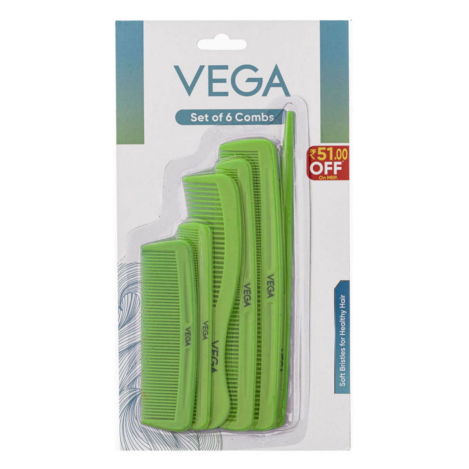 VEGA Combs - Set Of 6 (Off Rs.51/-) (HCS-02) (Color May Vary) - Walmart.com
