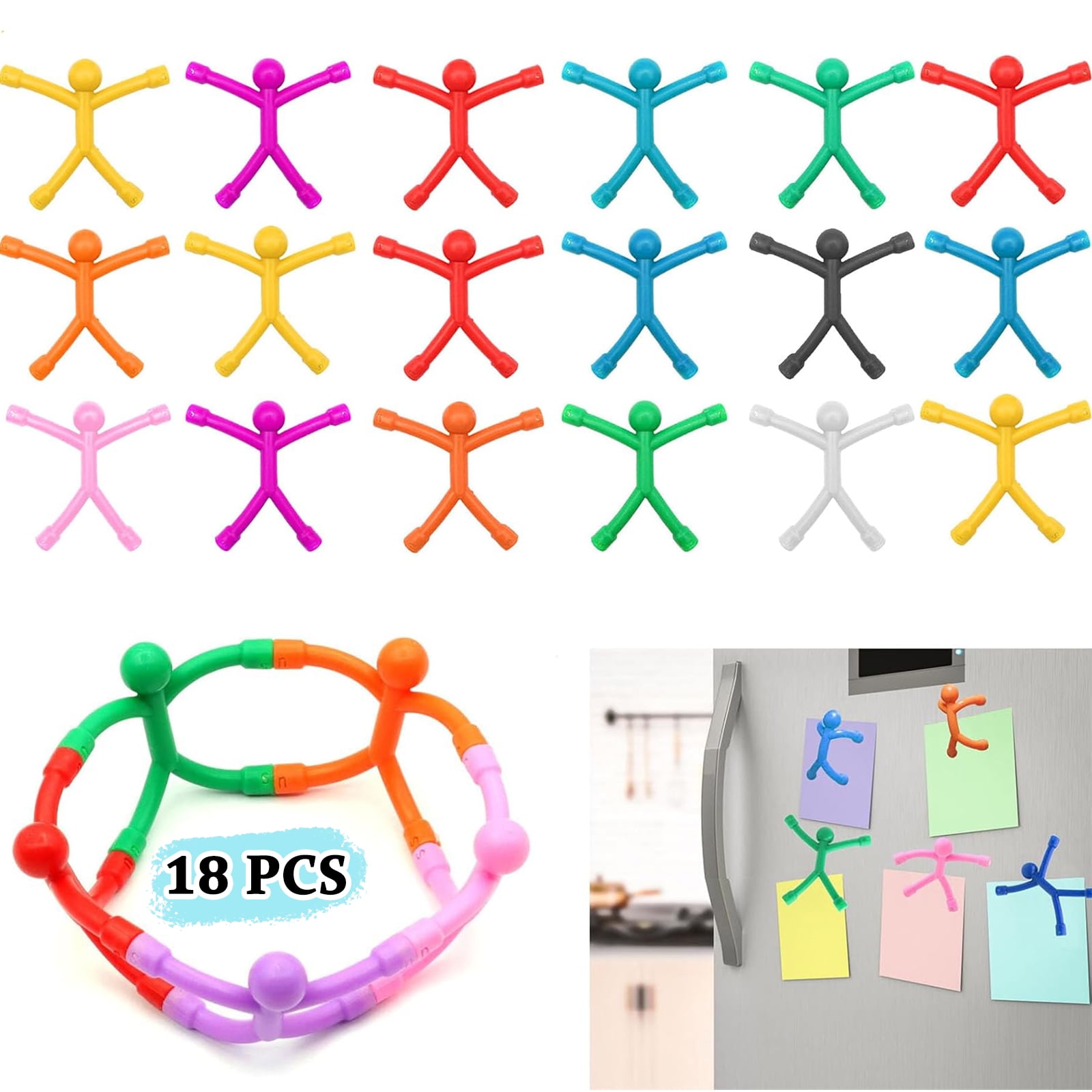 VEGCOO 18PCS Small Fun Fridge Magnets Men,Colorful Mini Magnet People ...