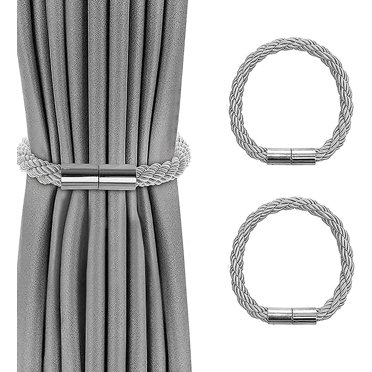 Mainstays 2 Pack Magnetic Tiebacks for Curtain 17.5 Inch Designer Tie ...