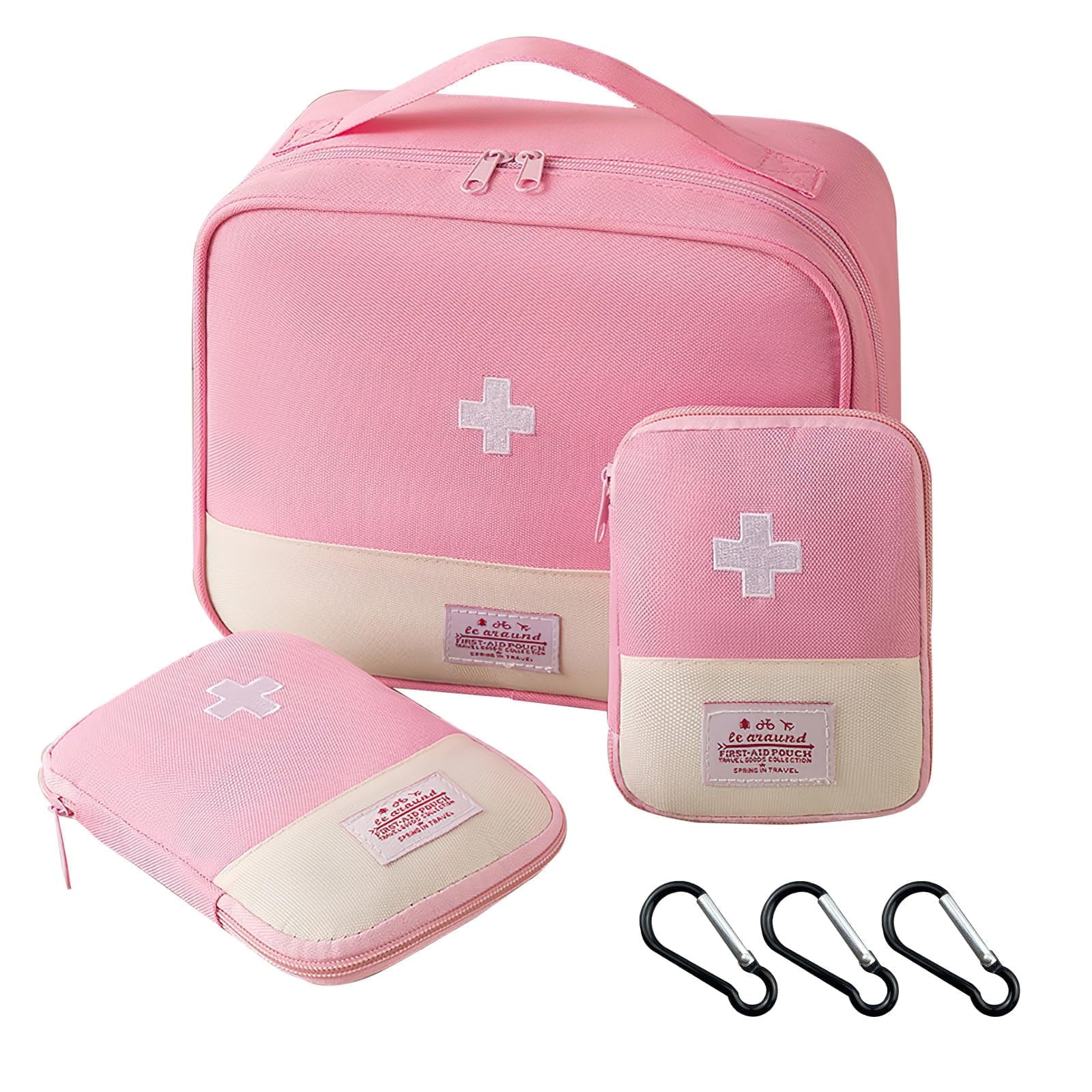VEGCOO 3-Piece Travel First Aid Kit Bags, Portable Medical Storage ...