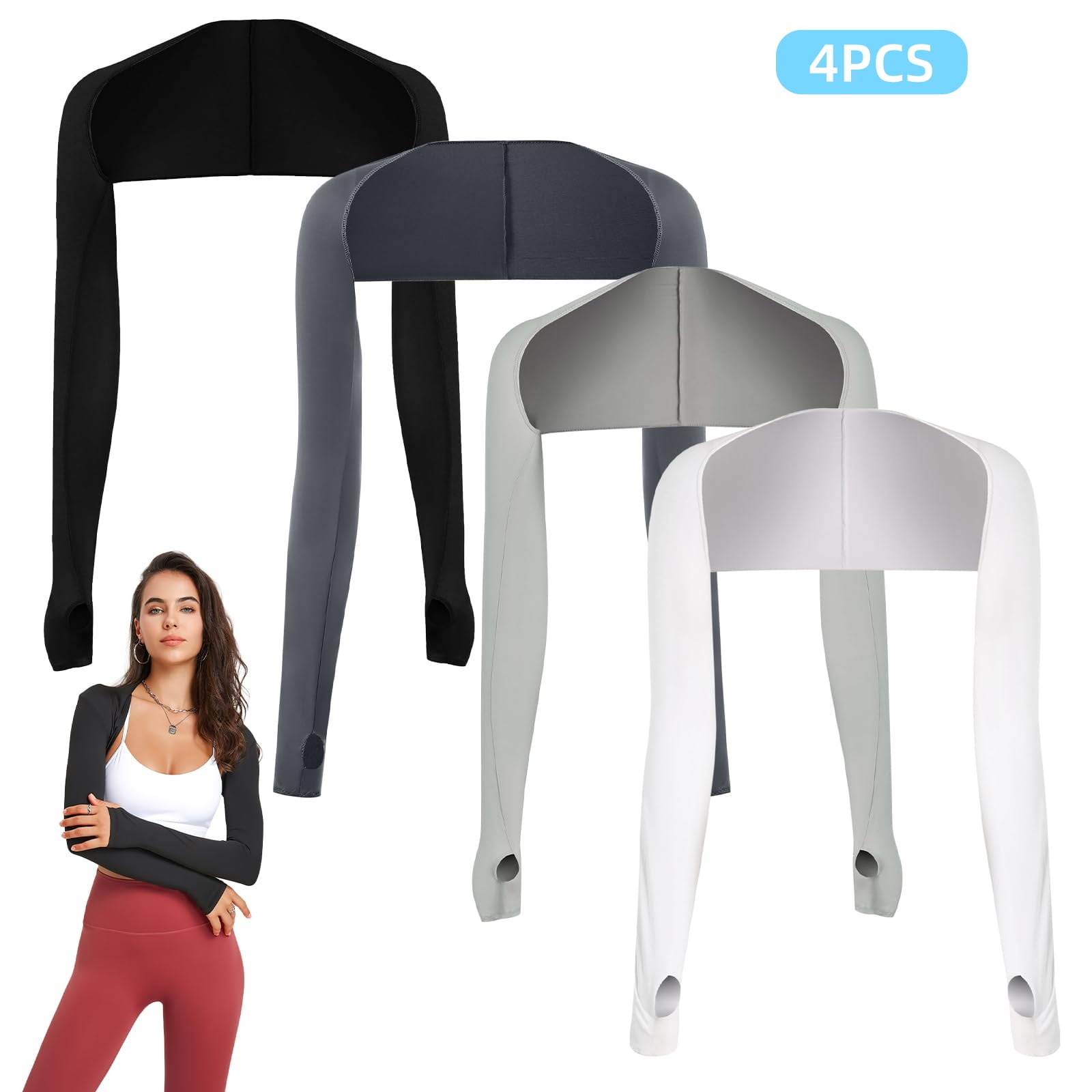 VEGCOO 4-Pack UV Protection Arm Sleeves for Women, Cooling Sun Sleeves ...