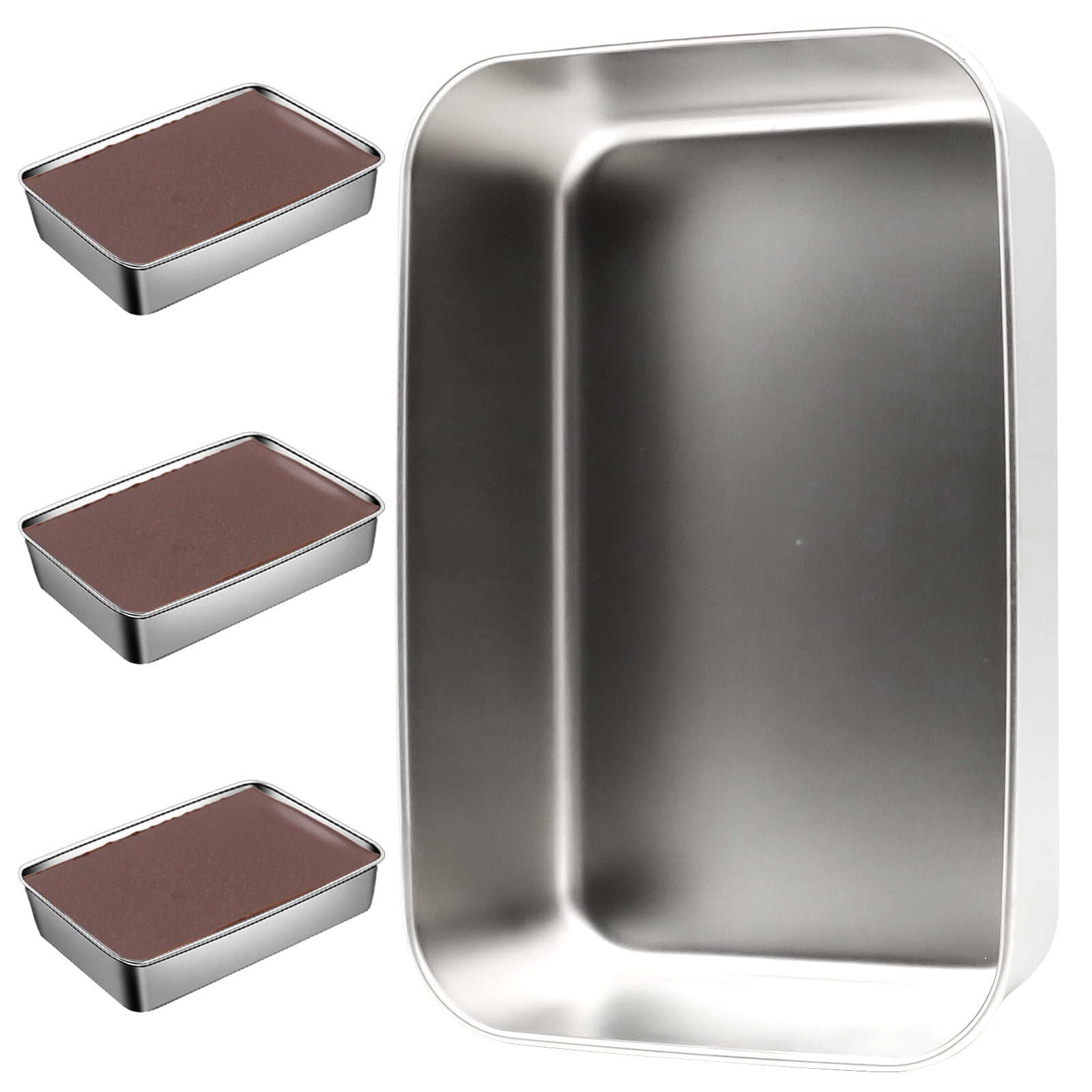 VEGCOO 4-Piece Stainless Steel Loaf Pans Set - 9 x 5 Inch Bread Tins ...