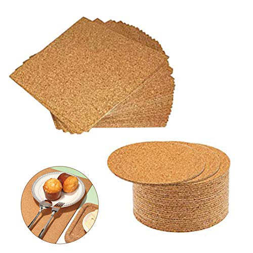 VEGCOO 60 Pack Self-Adhesive Cork Sheets for DIY Coasters, Cork Board ...