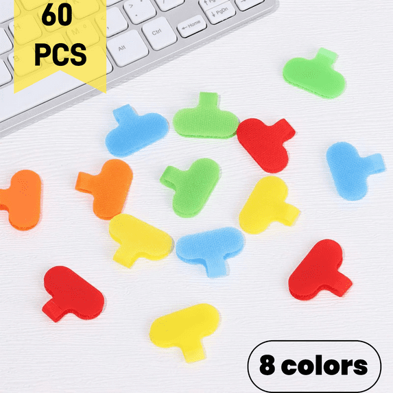 VEGCOO 60 Pcs Reusable Multi-Colour Cable Labels – Write-On Tags for ...