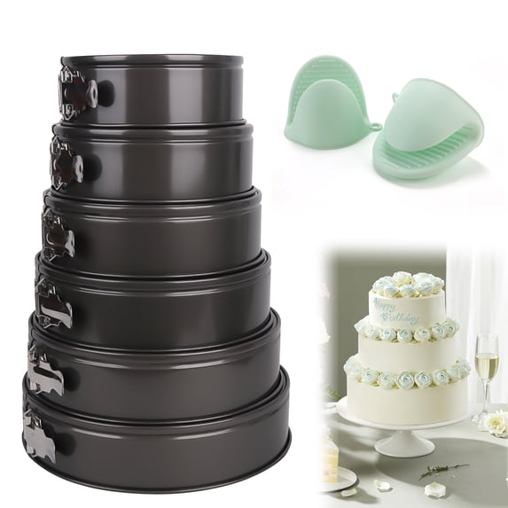 VEGCOO 6PCS Premium Springform Pan Set, 7-12 Inch Round Cake Molds with ...