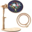 Adjustable Embroidery Hoop Holder with Clamp, Wooden Stitch Stand ...