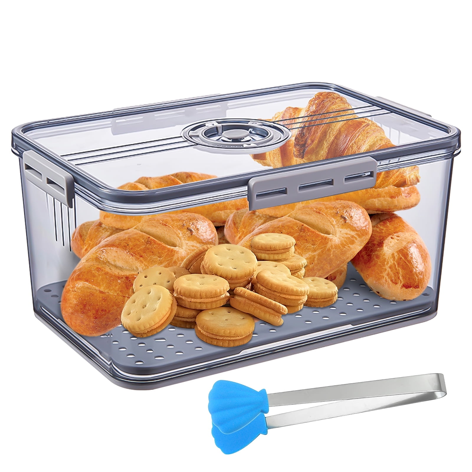 VEGCOO Bread Box Bread Boxes for Kitchen Counter Airtight, Time ...