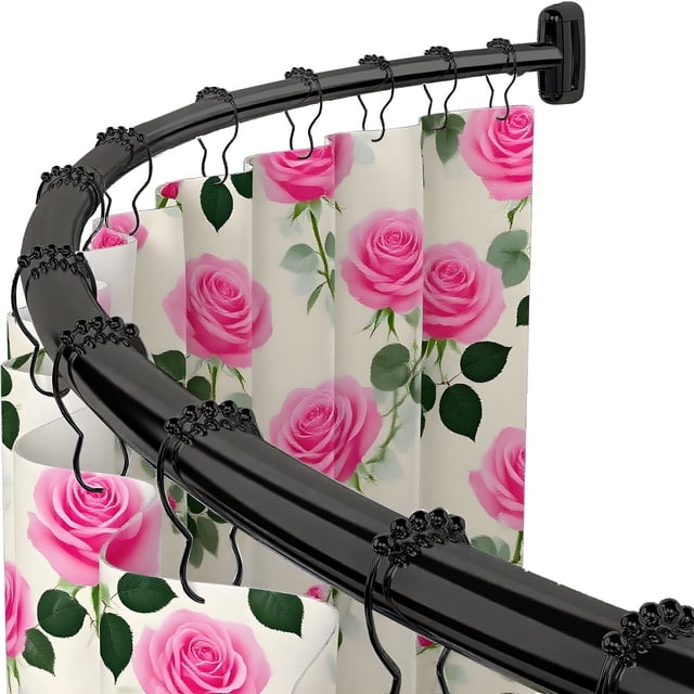 VEGCOO 39-72 Inches Curved Shower Curtain Rod, Adjustable Stainless ...