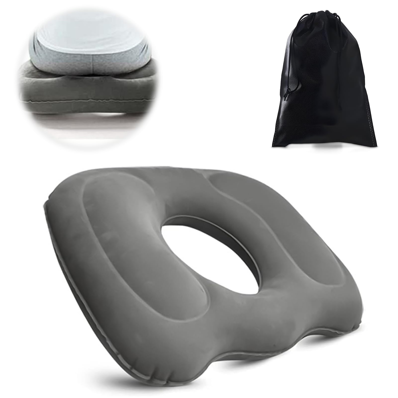 VEGCOO Inflatable Donut Pillow, Orthopedic Cushion for Hemorrhoids ...