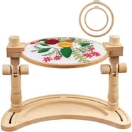 Adjustable Embroidery Hoop Holder with Clamp, Wooden Stitch Stand ...