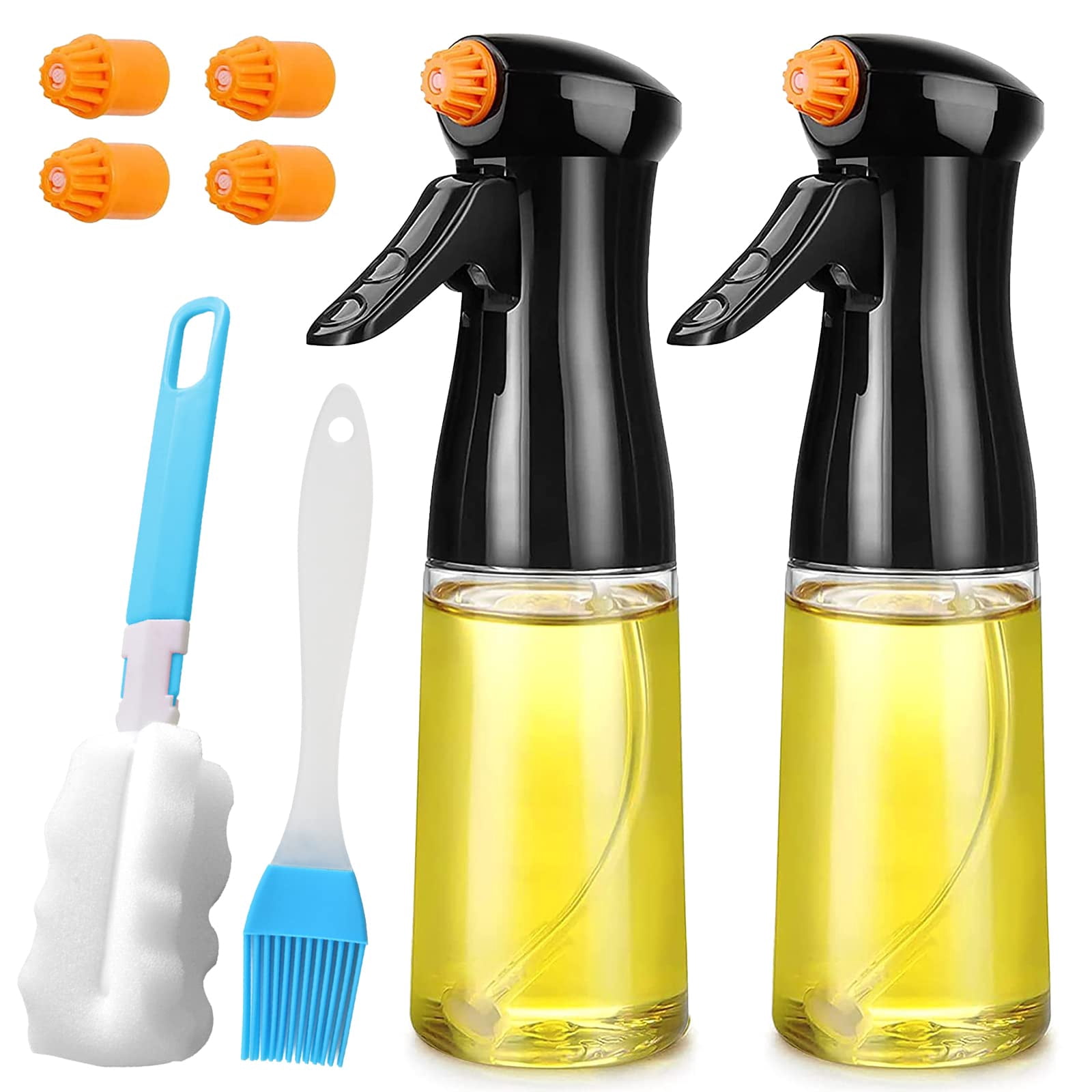 VEGCOO Oil Sprayer Bottle 2 Pack Olive Oil Spray Bottles 200ml Cooking ...
