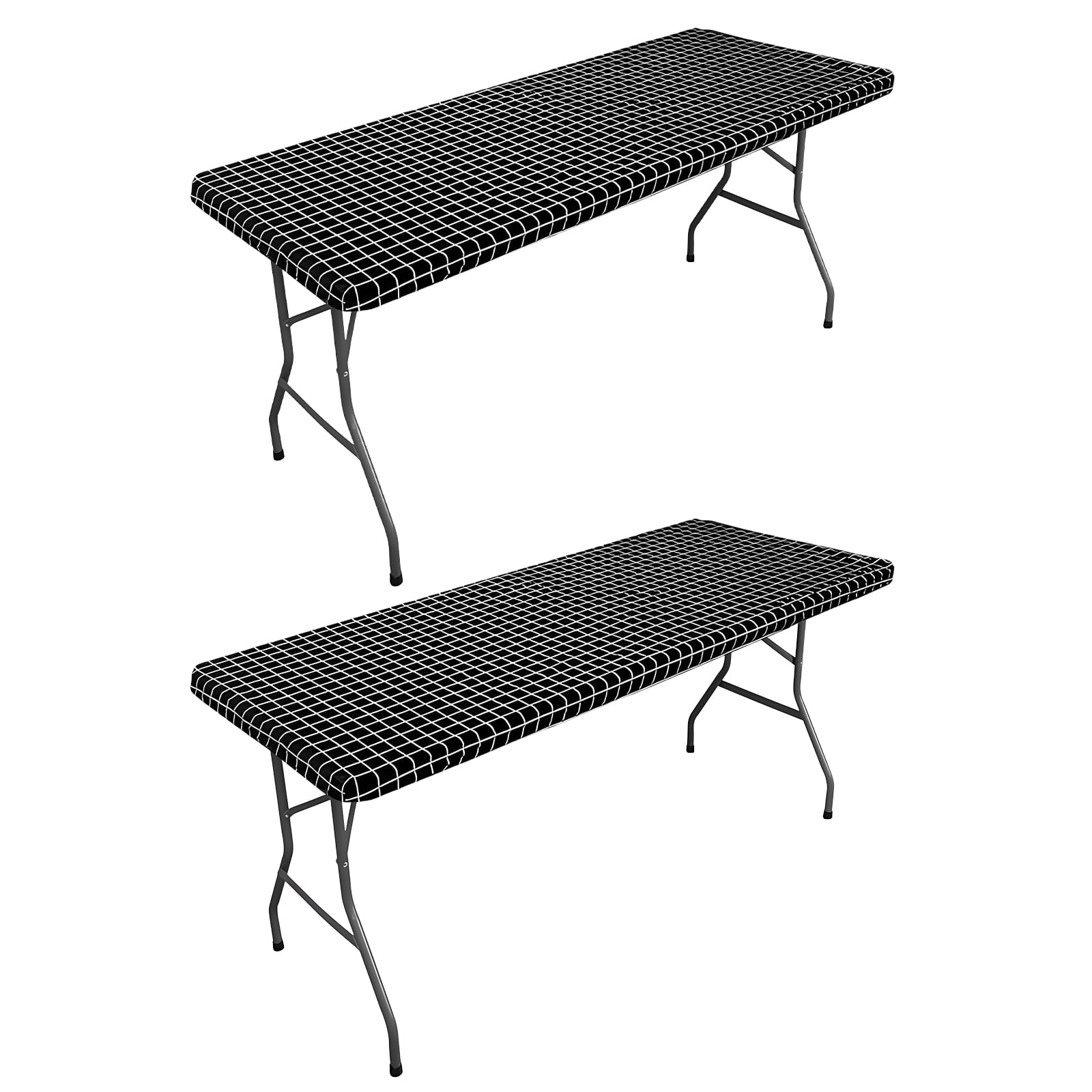 VEGCOO Rectangle Vinyl Tablecloth,Waterproof Fitted Flannel Backed ...