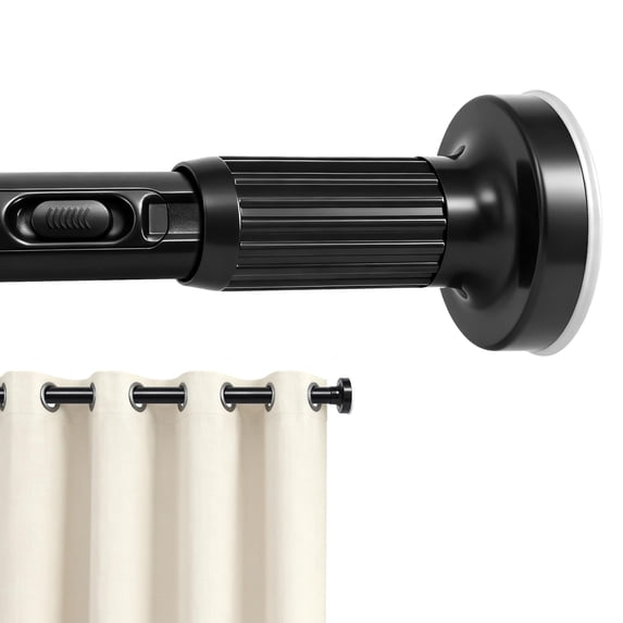 VEGCOO One-Click Tension Curtain Rod, No Drill Adjustable Spring Rod ...