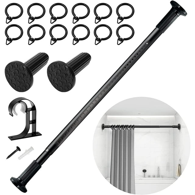 VEGCOO Adjustable Tension Rod, 51-128 Inches, Rust-free, No Drilling ...